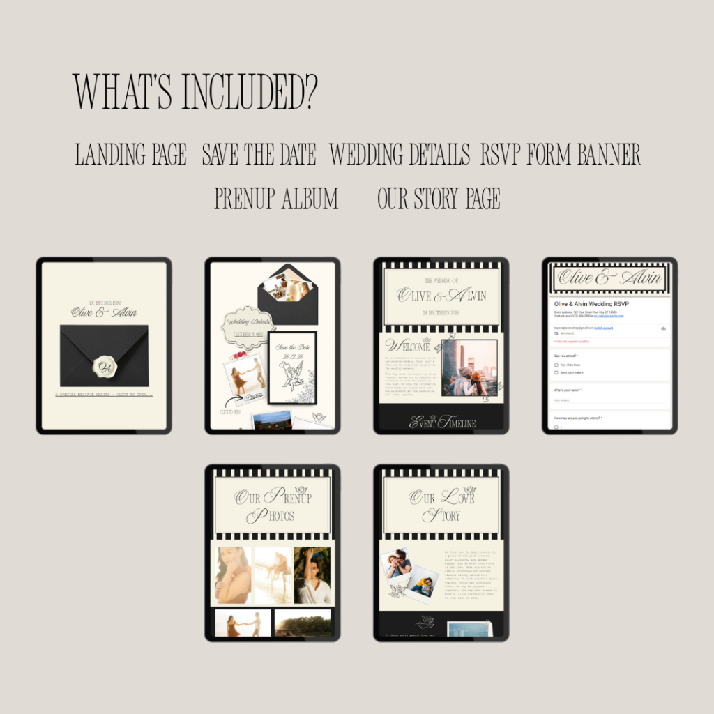 Black Stripe Wedding Website Template (Editable Canva) – The DIY ...